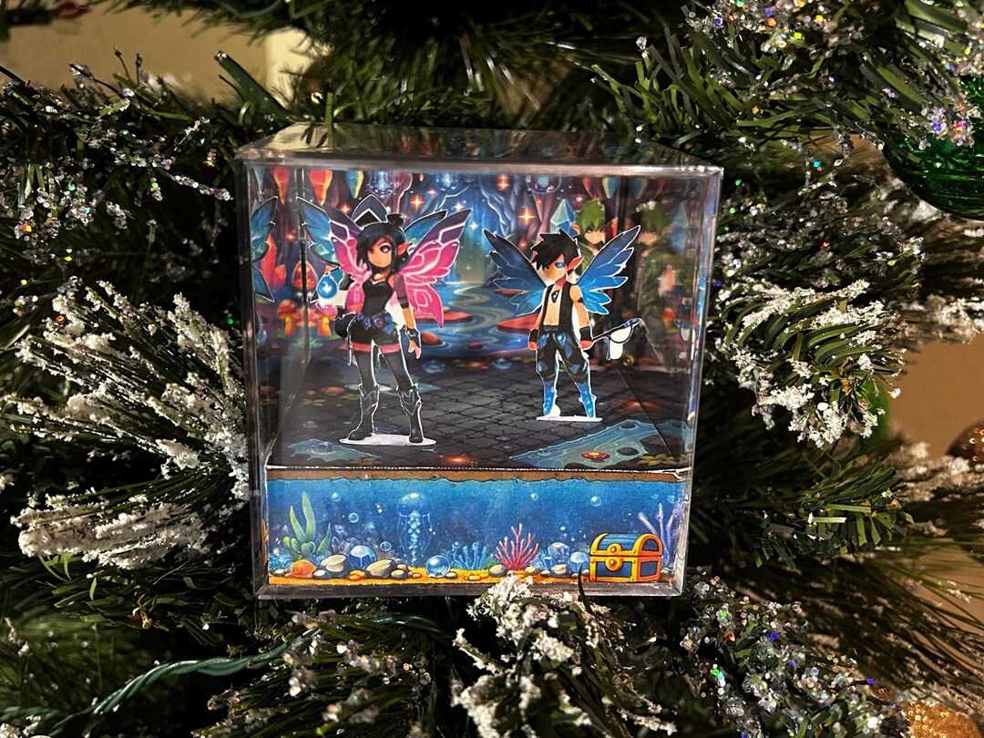 Cyberpunk Fairy Duo 3D Art Cube | Mystical Diorama With Treasure ...