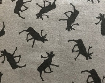 Moose Flannel Fabric | Etsy