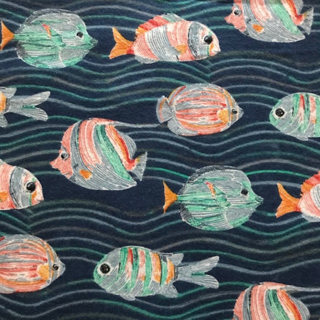 Flannel Fabric by the Yard Fish Print - Etsy
