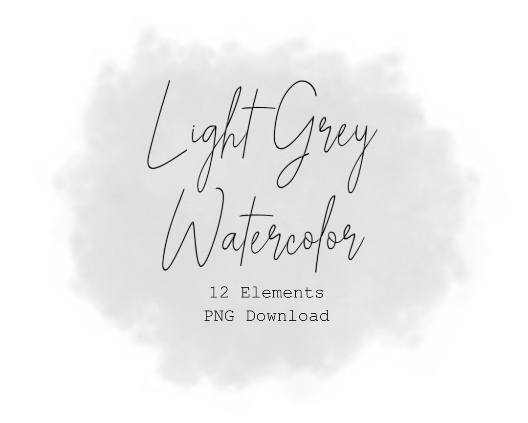 Light Grey Watercolor Swashes Texture Elements Digital Blobs Splash ...