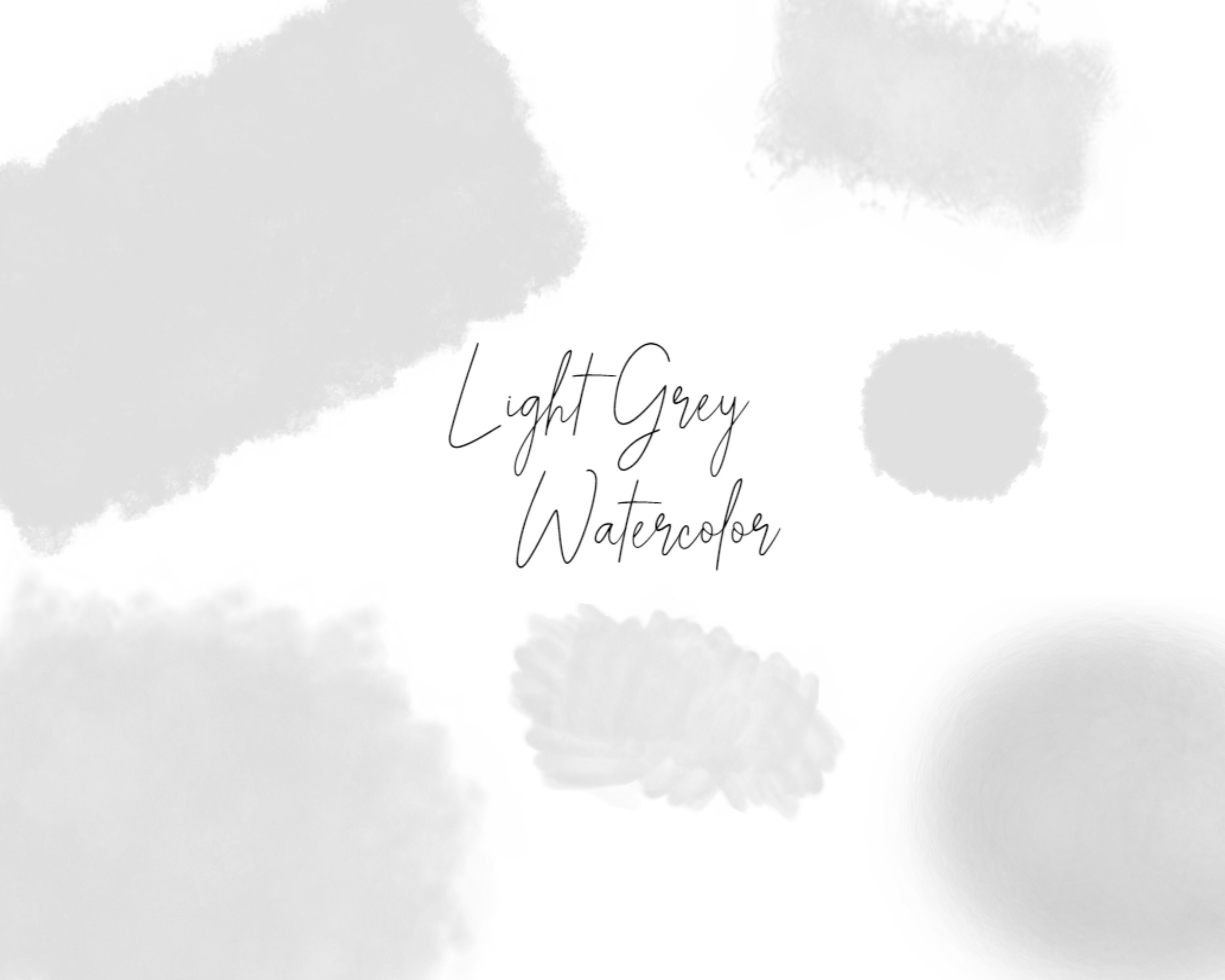 Light Grey Watercolor Swashes Texture Elements Digital Blobs Splash ...