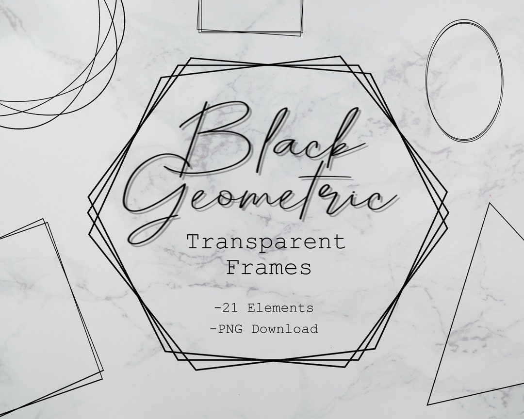Black Geometric Empty Transparent Frames Clipart Polygonal Graphic ...