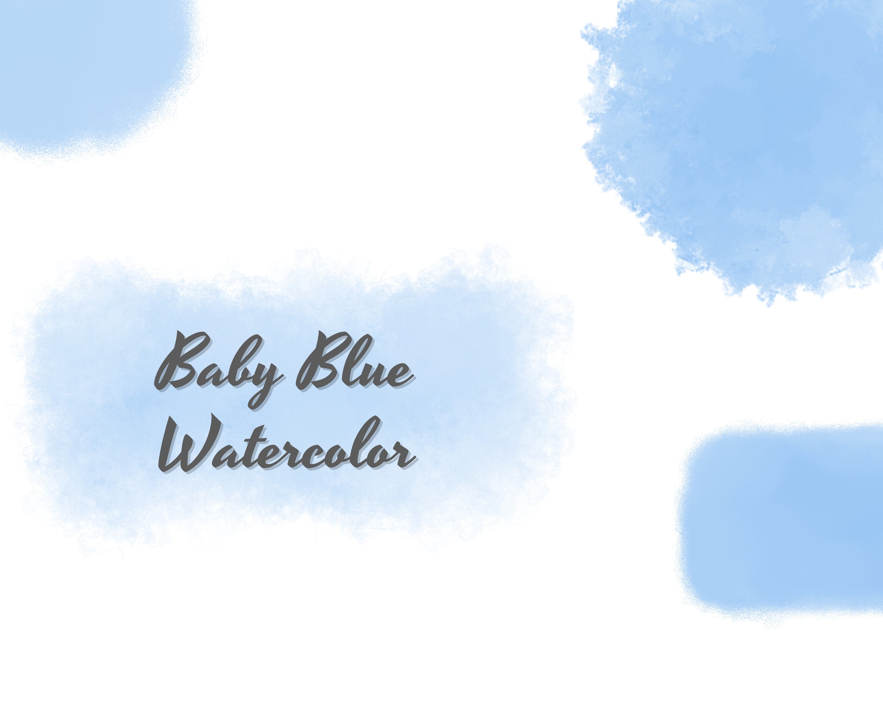 Baby Blue Watercolor Swashes Texture Elements Digital Blobs Splash ...