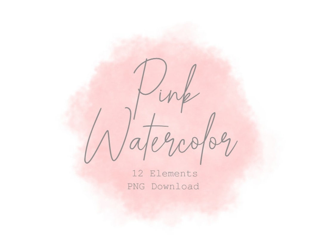 Light Baby Pink Watercolor Swashes Texture Elements Digital Blobs ...