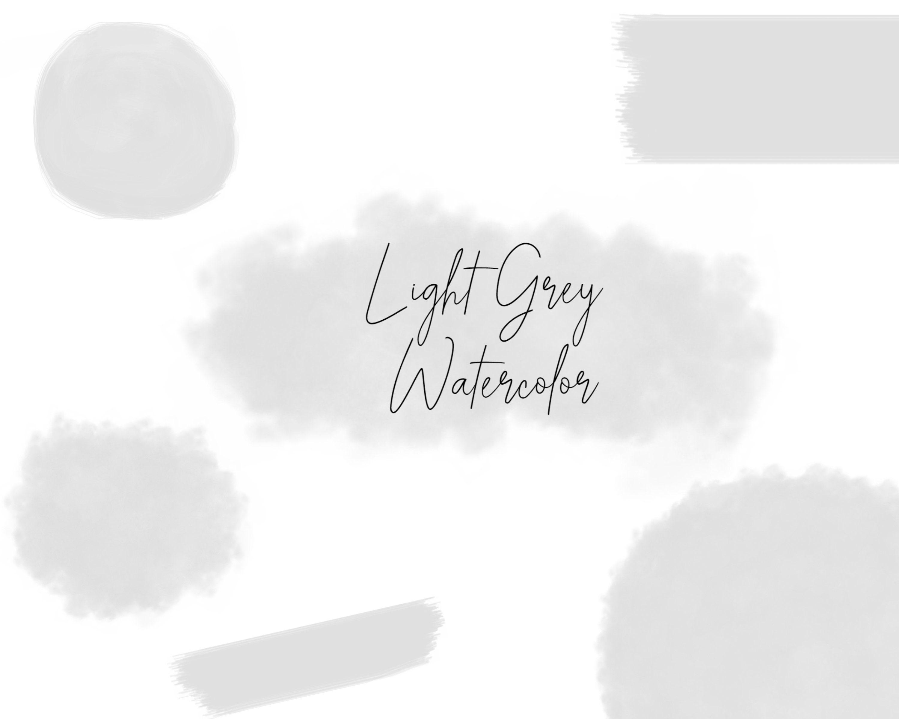 Light Grey Watercolor Swashes Texture Elements Digital Blobs Splash ...