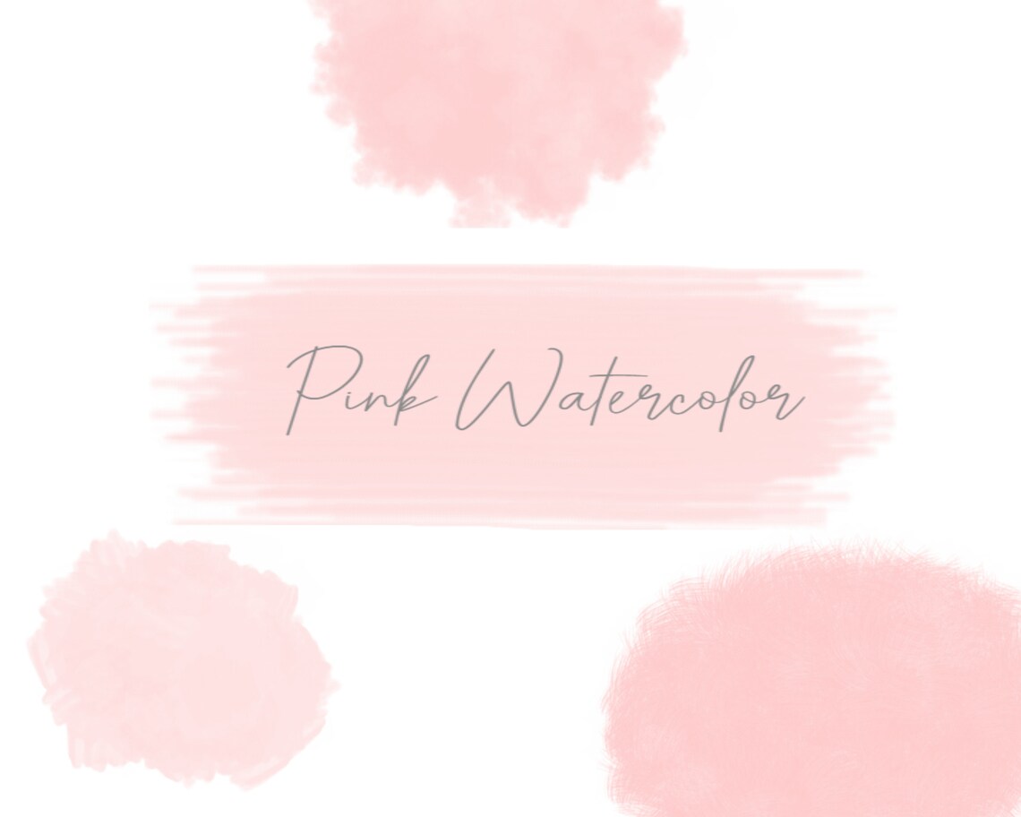 Light Baby Pink Watercolor Swashes Texture Elements Digital Blobs ...