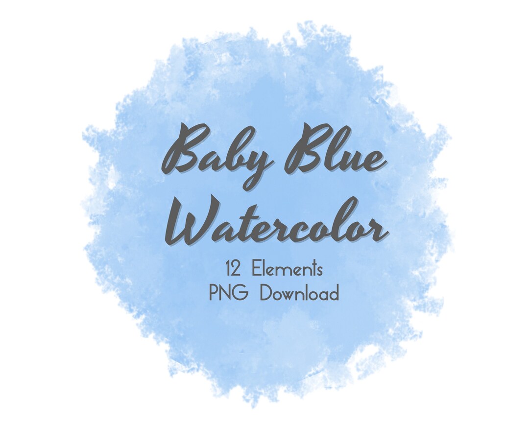 Baby Blue Watercolor Swashes Texture Elements Digital Blobs Splash ...
