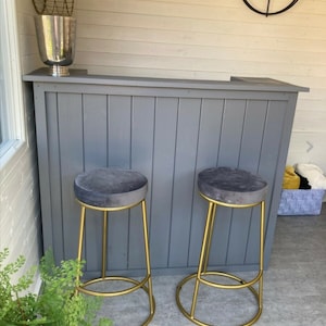 Wooden home bar U shape Man cave bar | Etsy