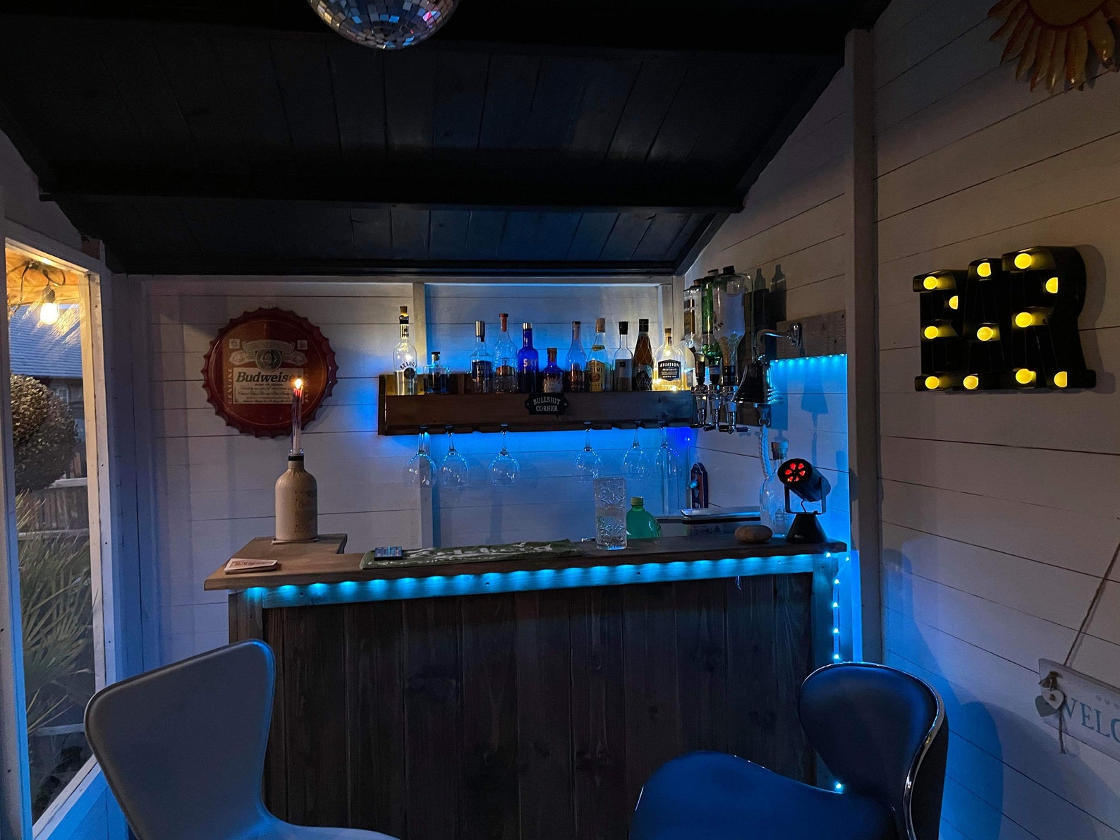 Wooden Home Bar Man Cave Set With Bottle Optic and Alcohol Rack - Etsy UK