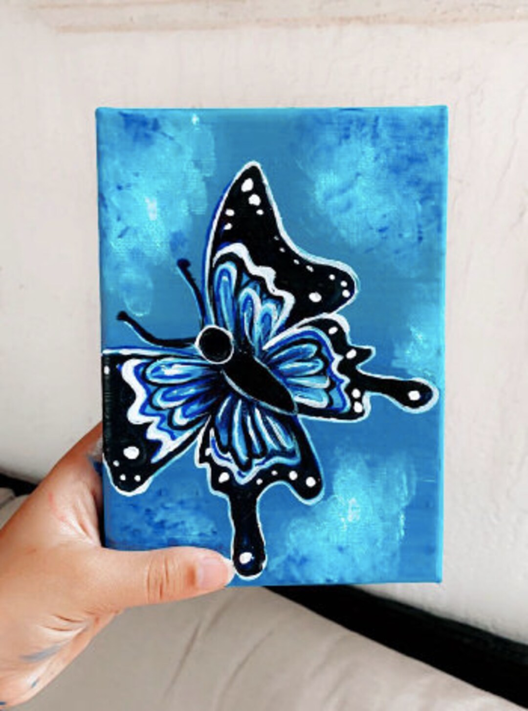 Blue Butterfly Painting - Etsy
