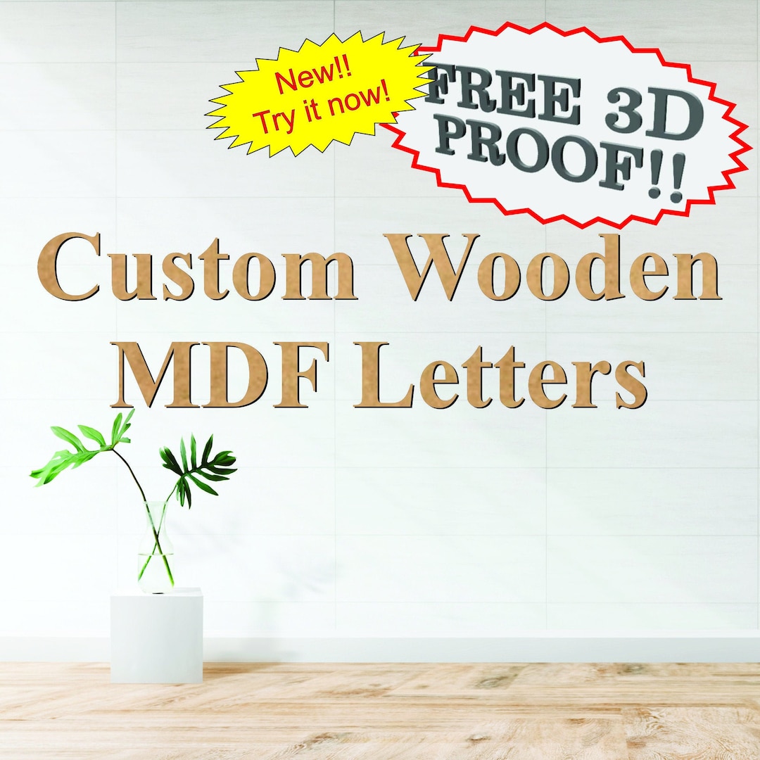 Custom MDF Wooden Letters, Router Cut - Etsy