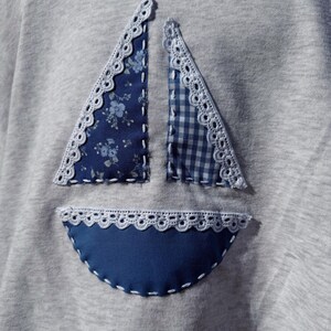Beachy Sailboat Patchwork Crewneck Blue - Etsy