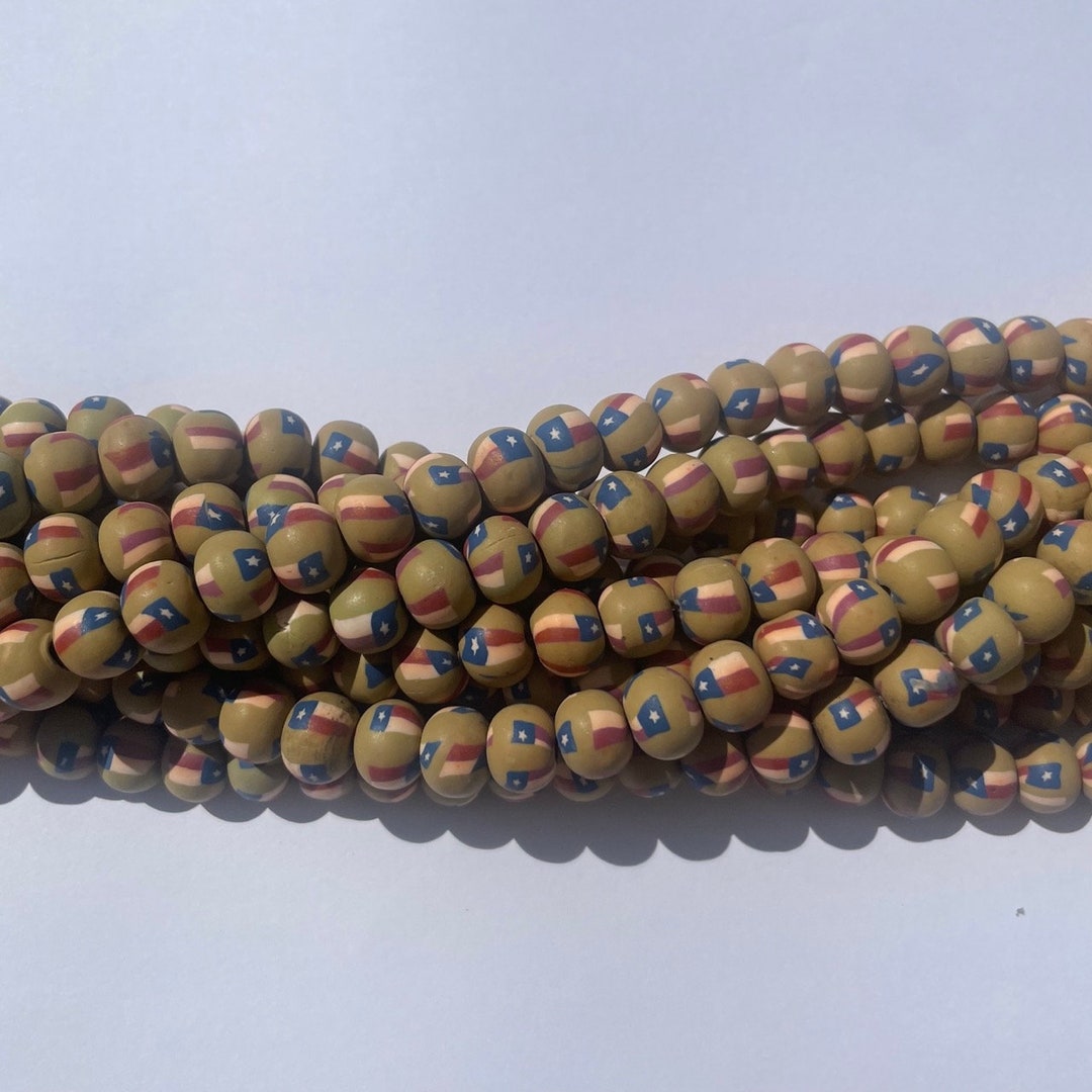 8mm Texas Flag Polymer Clay Beads , Fimo Beads for Jewelry Making ...