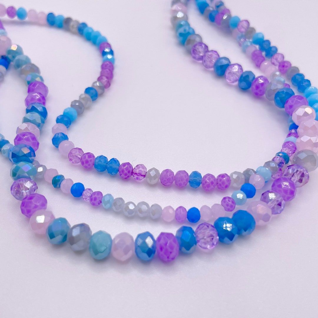 Periwinkle Colors Multicolor Crystal Rondelle Shape Multicolor ...