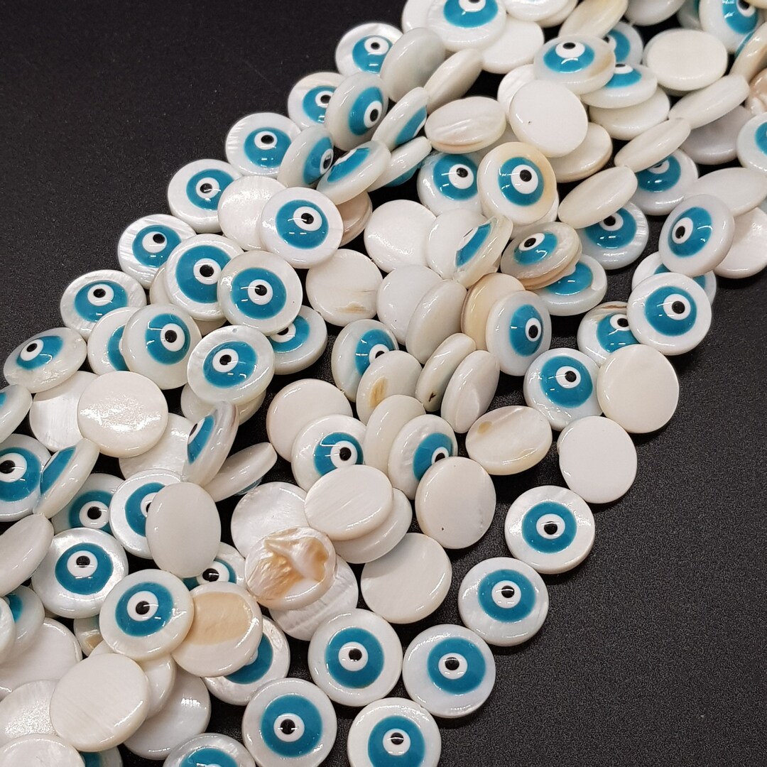 12mm Evil Eye Shells Beads Evil Eye Beads Evil Eye Jewelry Sea Shells ...