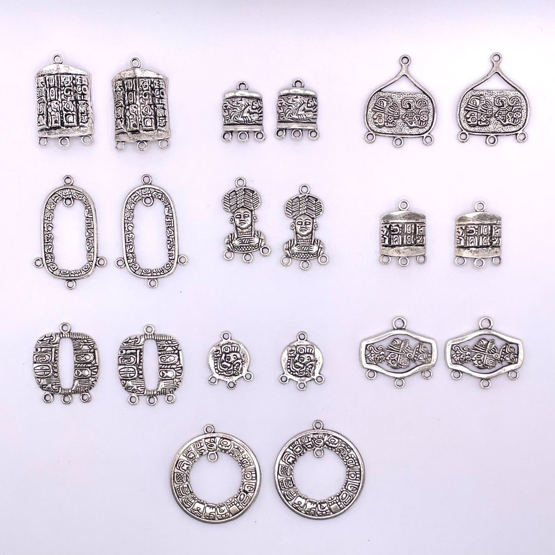 4 Mayan Pendants Mayan Jewelry Handmade Jewelry Material Mayan Medal ...