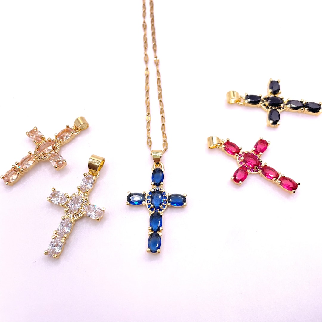 Colorful Gemstones Gold Crosses Pink Rubies Cross Diamond Cross Saphier ...