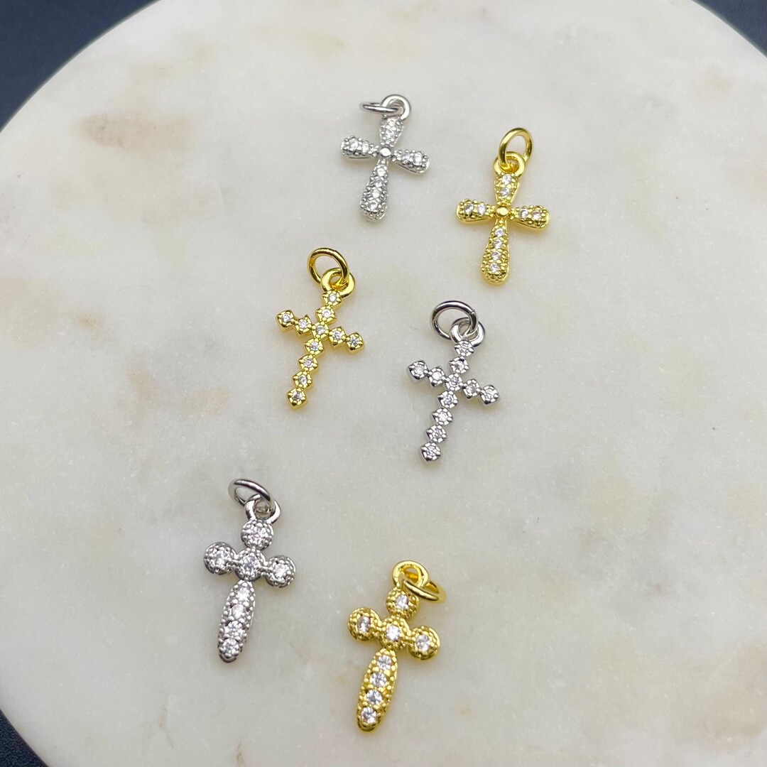 Mini Cross Charms Zircone Mini Crosses Kids Jewelry Dainty Jewelry ...