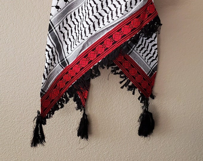 Keffiyeh Palestinian Embroidery Shawl - Etsy