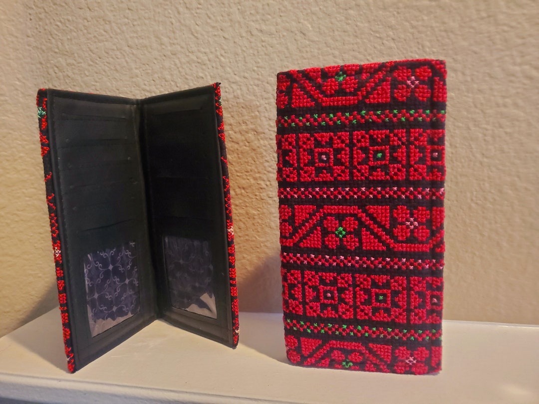 Leather Handmade Embroidery Wallet (card Holder) - Etsy