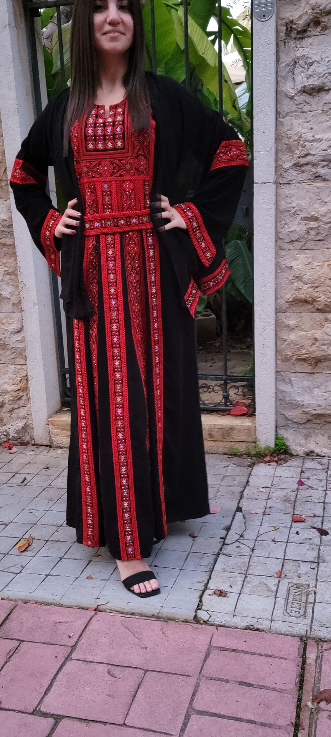 Palestinian Traditional Thobe (dress) Plus Shawl - Etsy