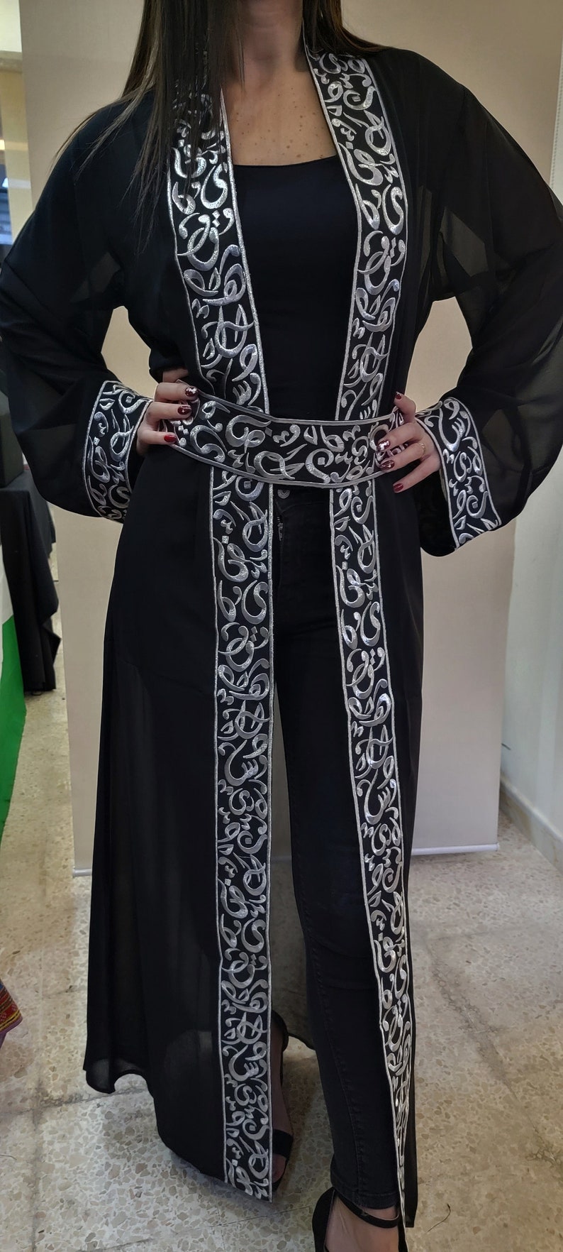 Long Arabic Letters Dress CAPE (chiffon) - Etsy