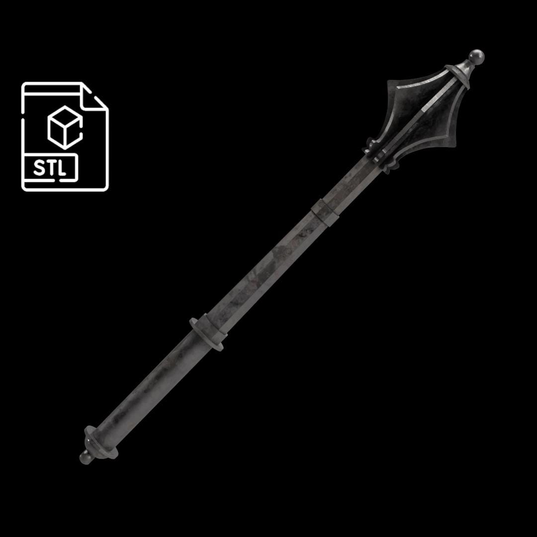 German Flanged Mace - 15th Century [3D Print File] - Etsy