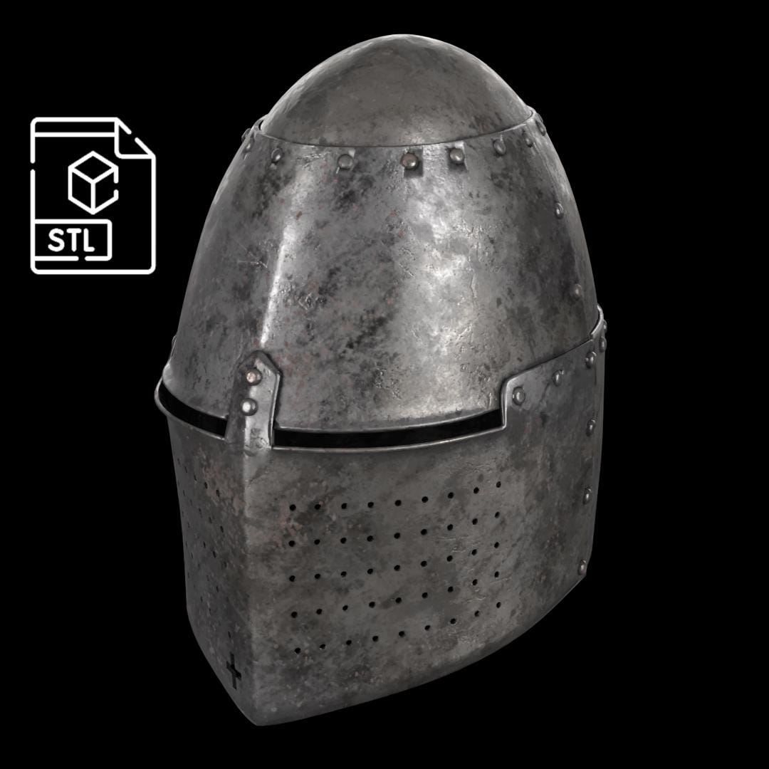 Greathelm - 14th Century [3D Print File] - Etsy