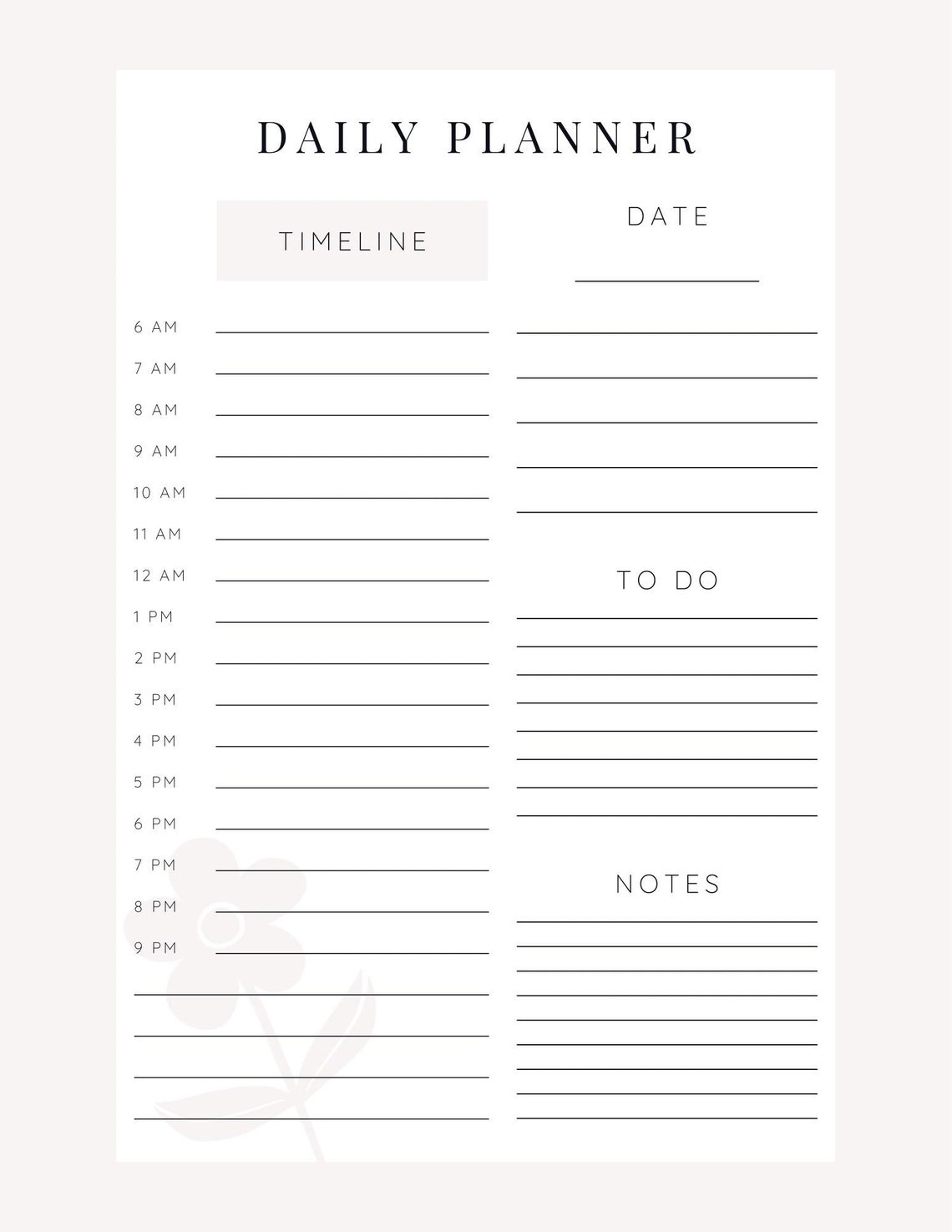 Printable Daily Planner Time Management Organizer Goals in - Etsy