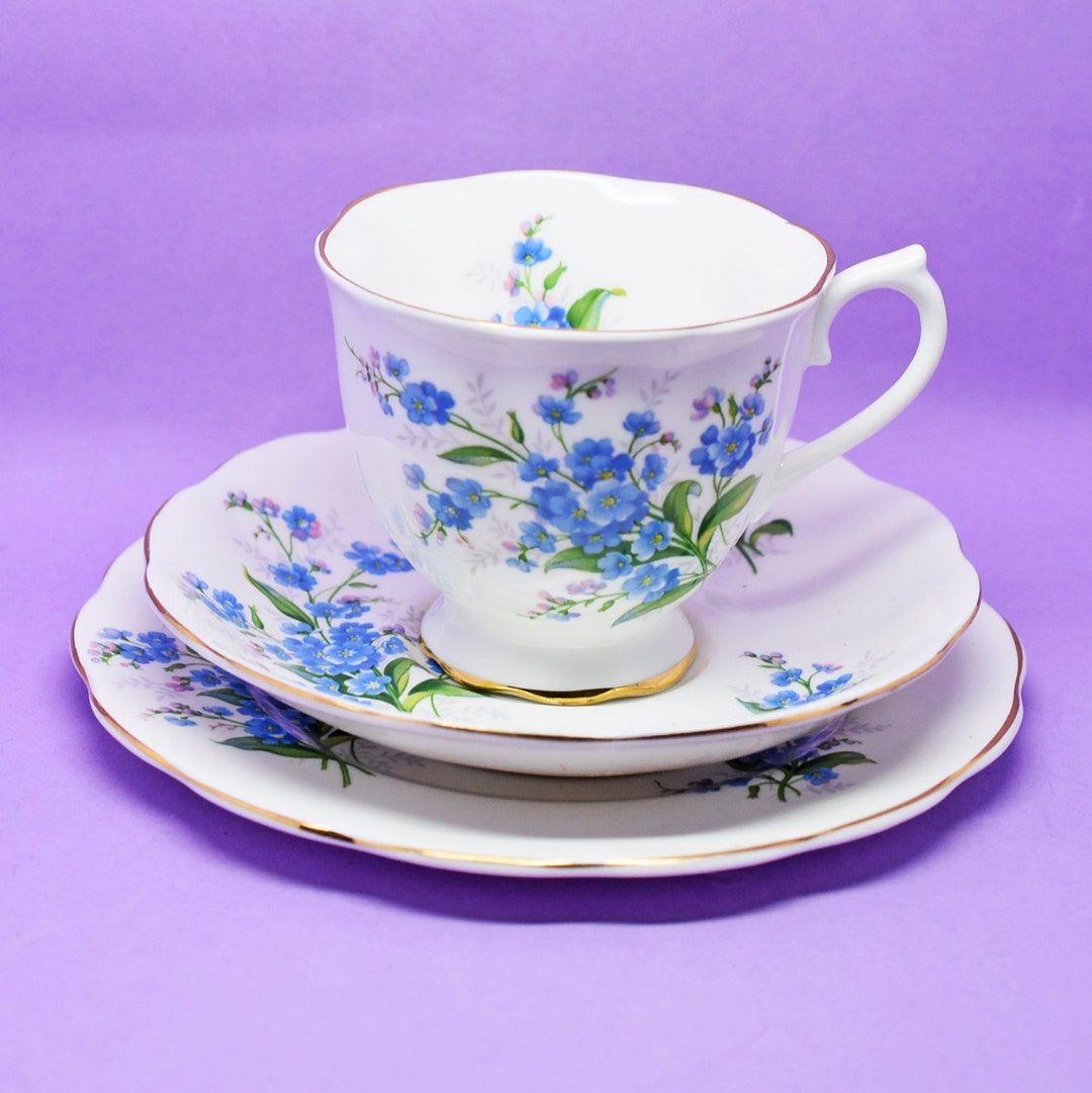 Royal Albert 'forget Me Not' Tea Trio, Cup, Saucer, Plate, Vintage ...