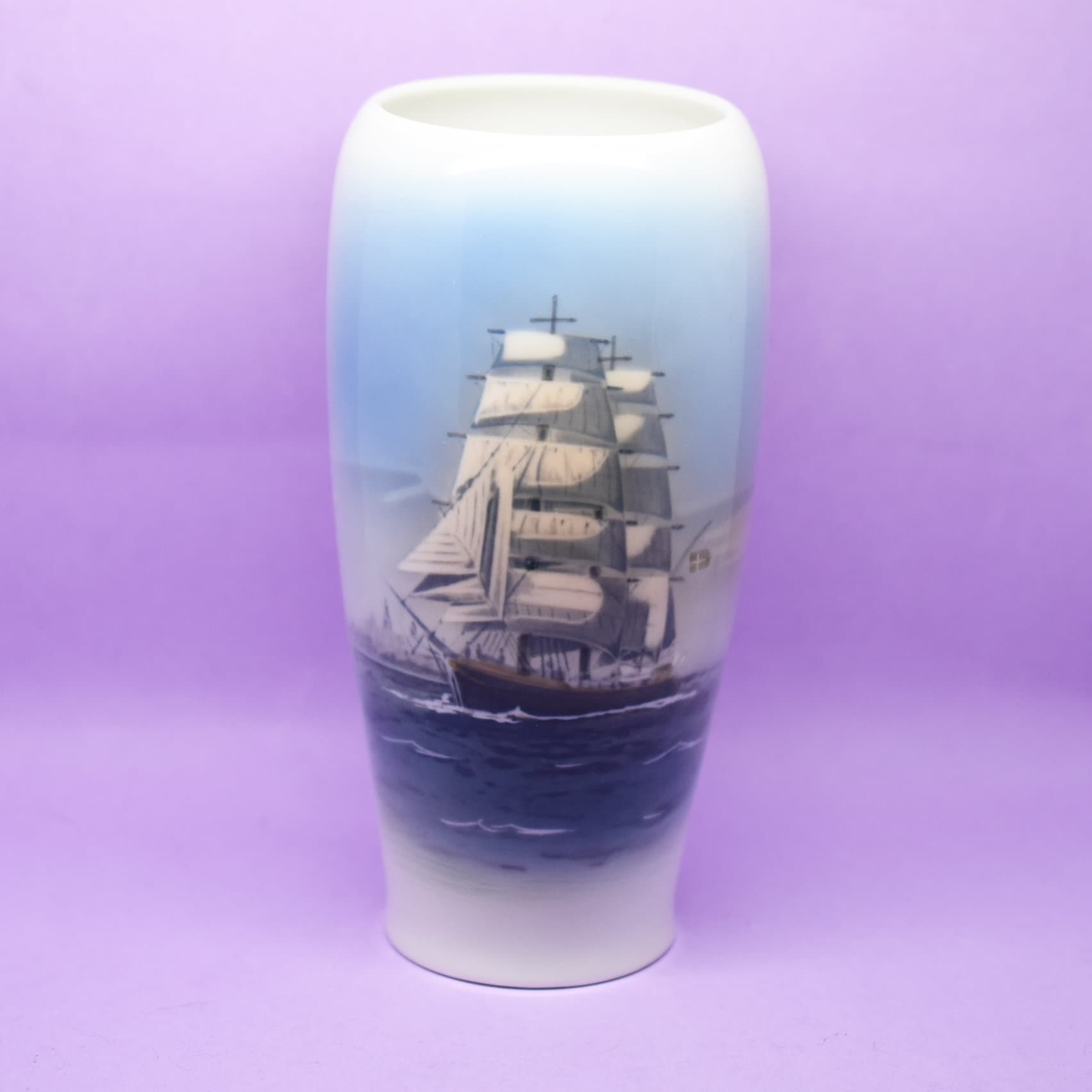 Royal Copenhagen Vase, George Stage Training Clipper Ship, Vintage ...
