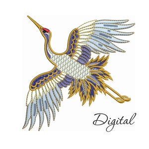 Crane Machine Embroidery Design. Bird Design - Etsy UK