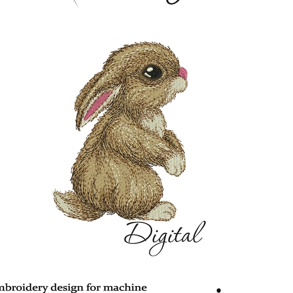 Rabbit Machine Embroidery Design - Etsy