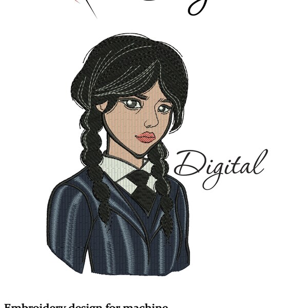 Wednesday Addams Embroidery - Etsy