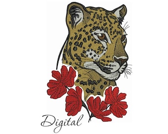 Machine Embroidery Design Leopard PES Instant Download 4x4 7x5 6x10 ...