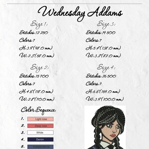 Machine Embroidery Design Wednesday Addams - Etsy UK