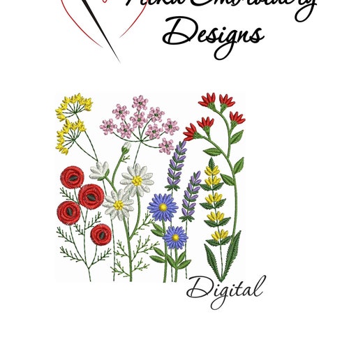 Machine Embroidery Design Wild Herbs - Etsy
