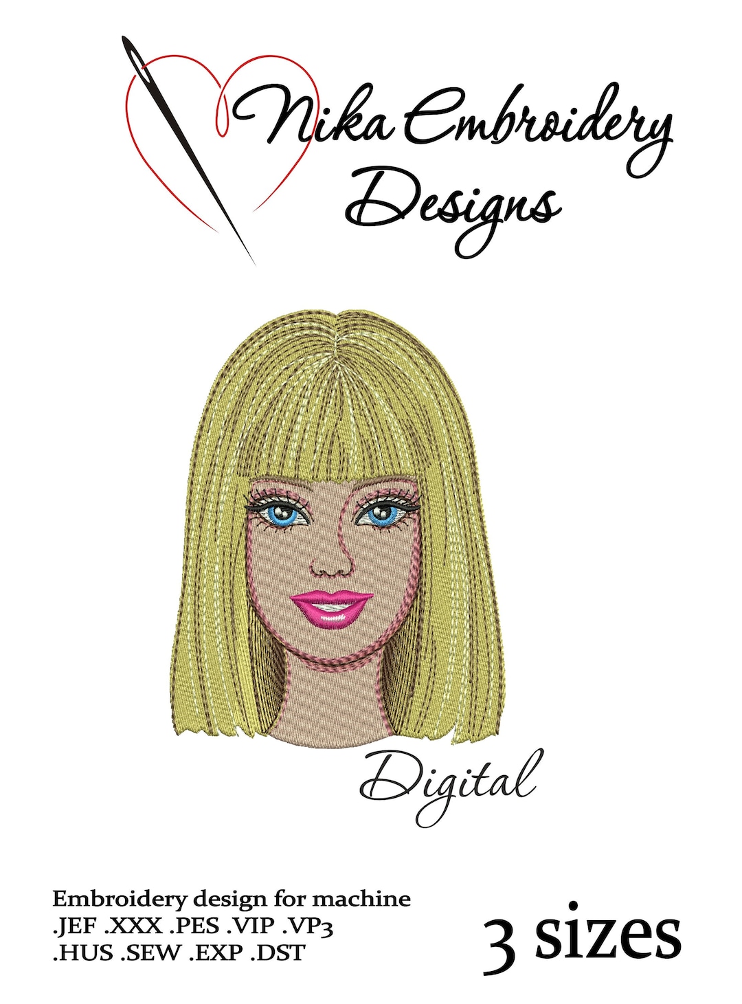 Machine Embroidery Design Barbie Doll - Etsy