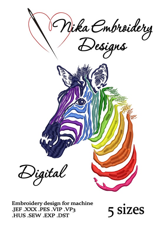 Machine Embroidery Design Zebra - Etsy
