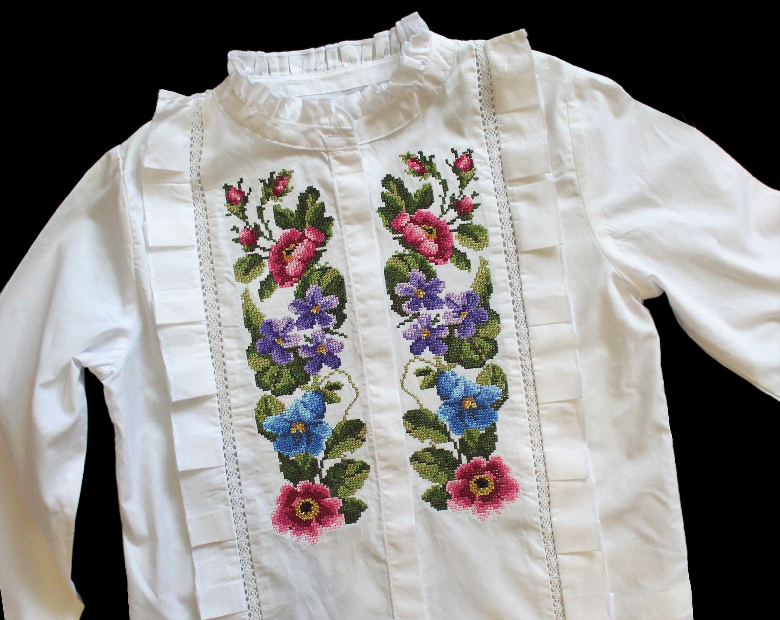 Machine Embroidery Design Flowers Cross Stitch - Etsy