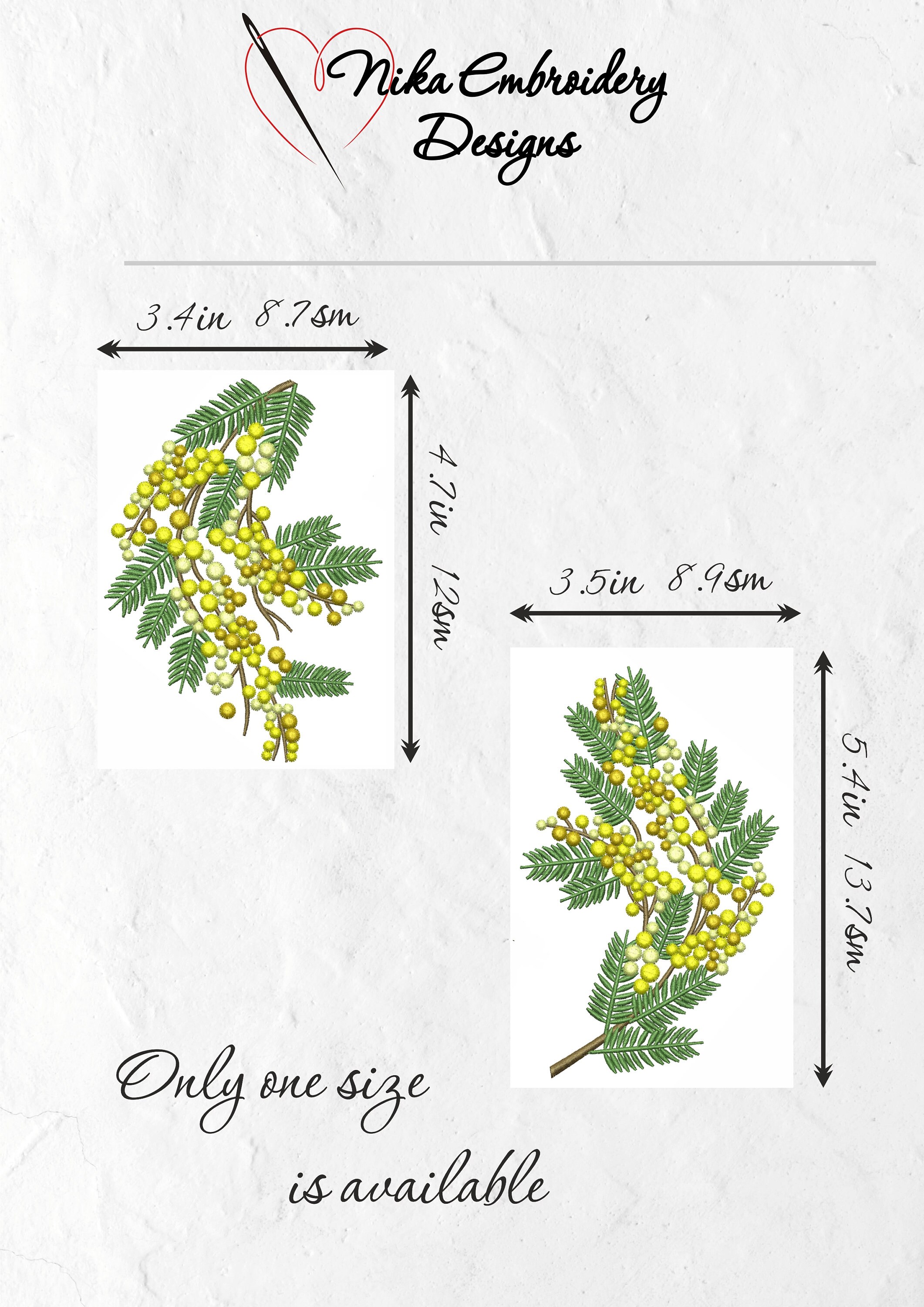 Mimosa Machine Embroidery Design Flowers Design | Etsy