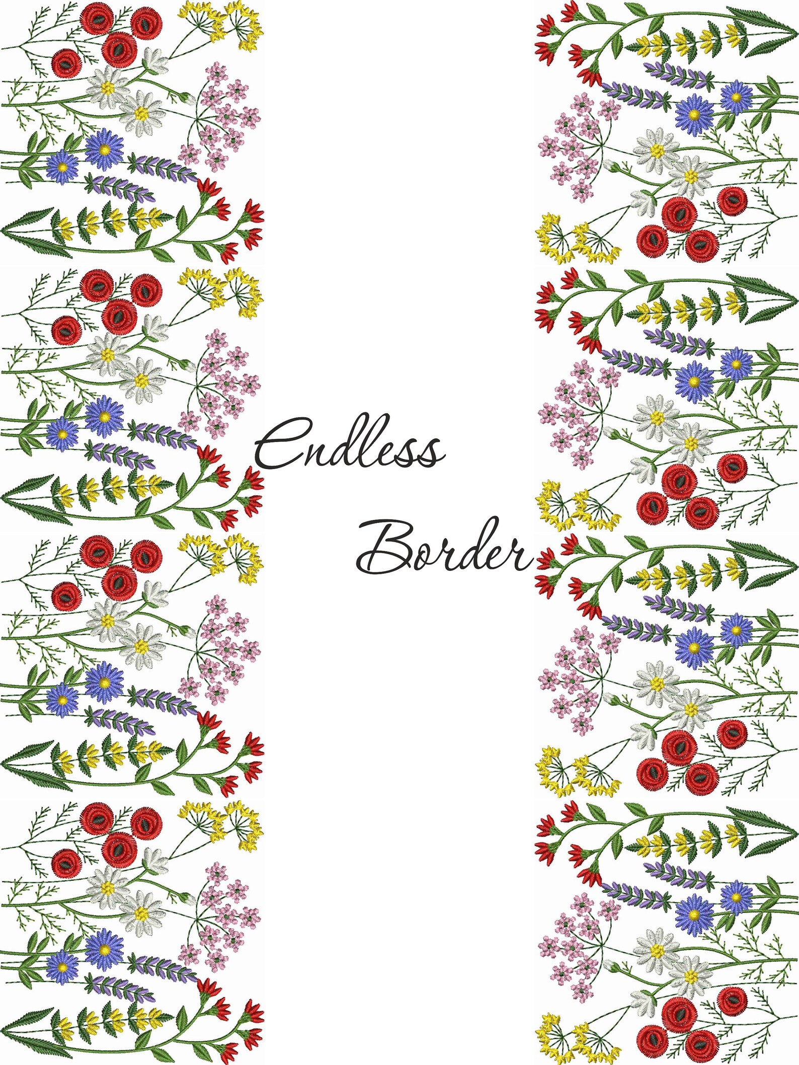 Machine Embroidery Design Wild Herbs Meadow Flowers | Etsy