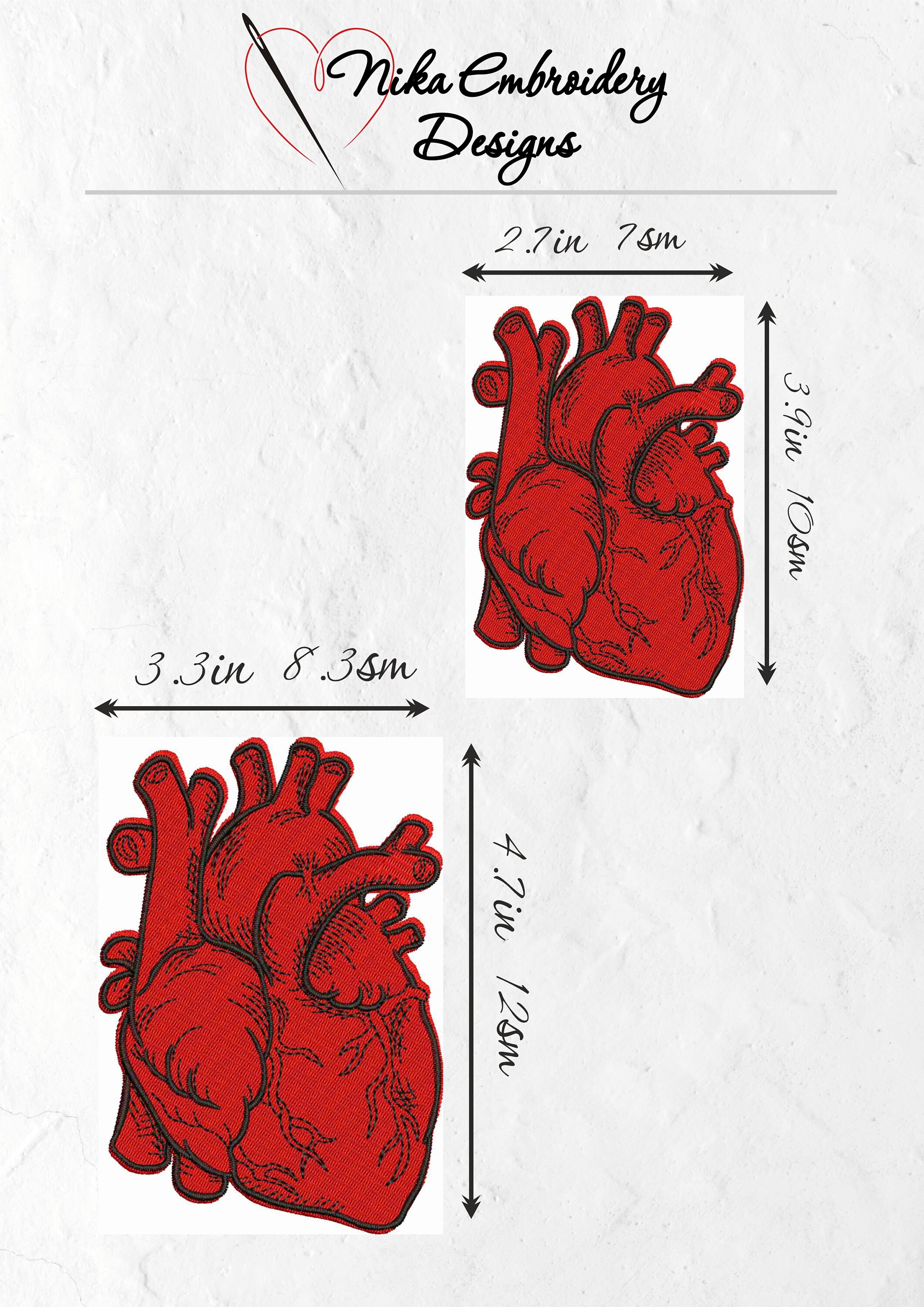 Machine Embroidery Design Anatomical Heart - Etsy