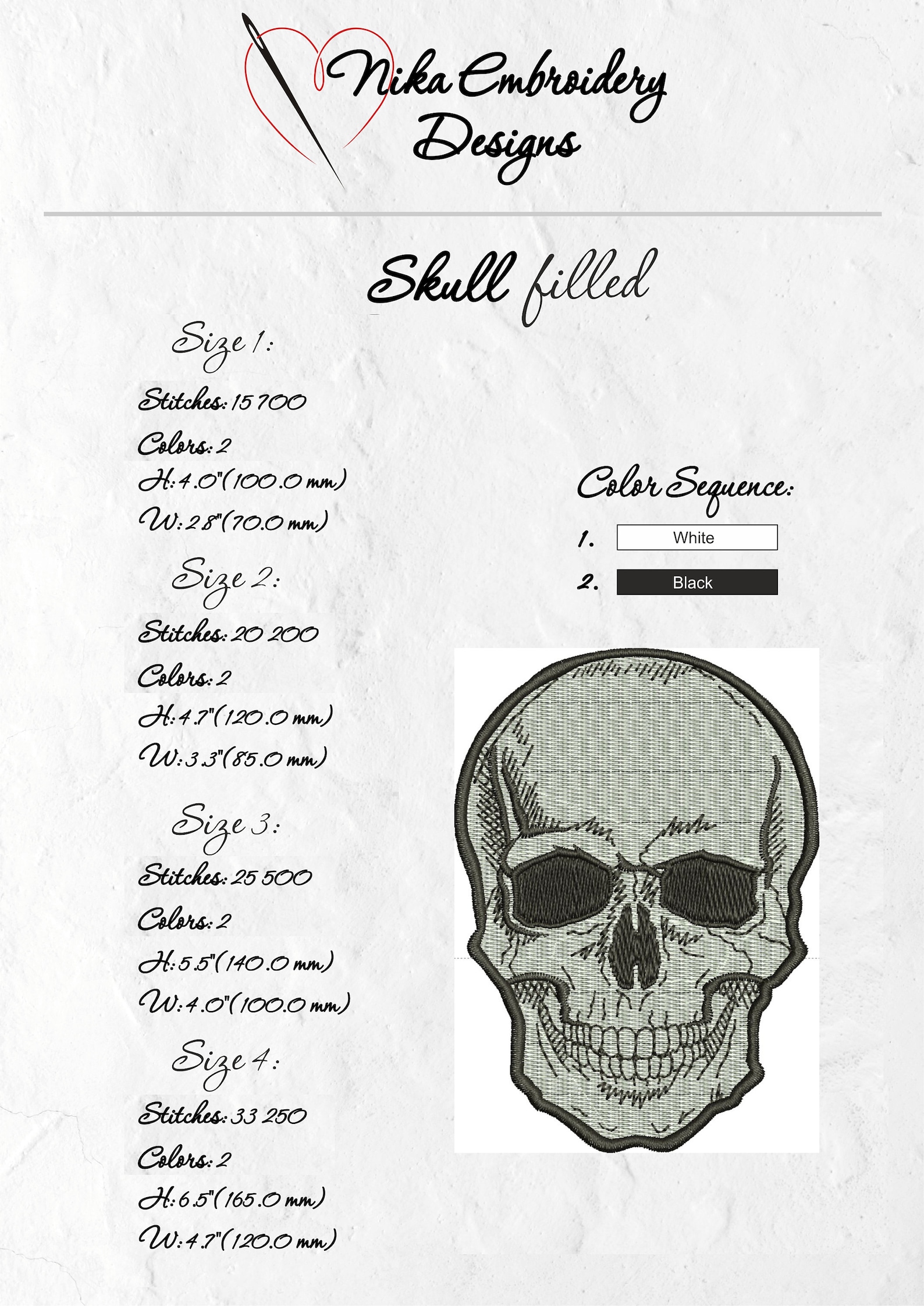 Machine Embroidery Design Skull | Etsy