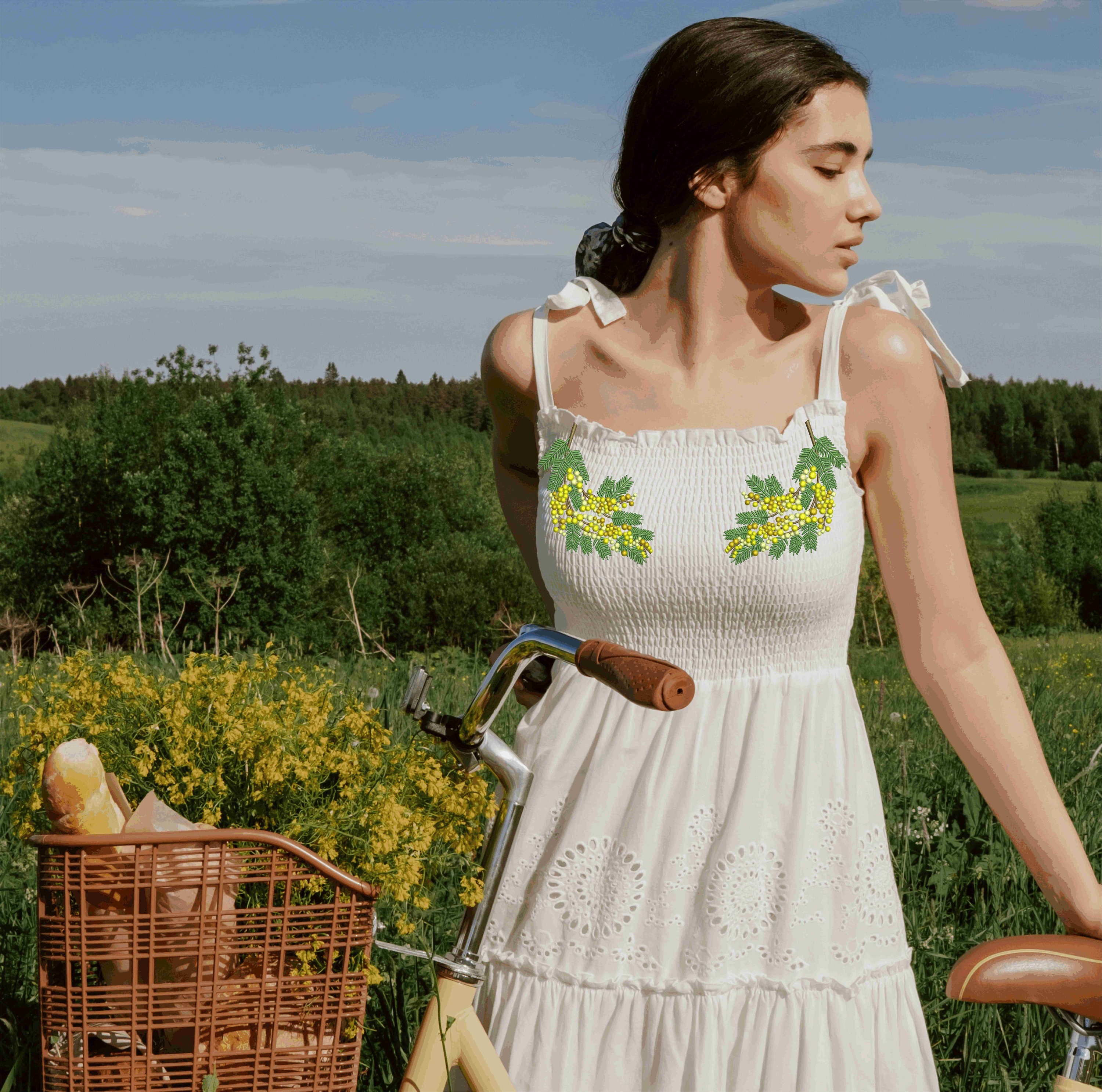 Mimosa Machine Embroidery Design Flowers Design | Etsy