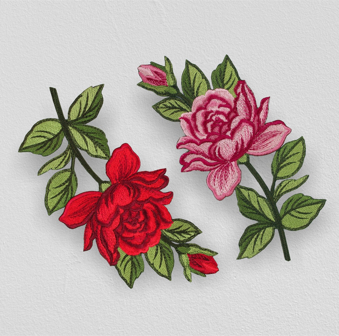 Iron on Patch Realistic Flowers Roses - Etsy