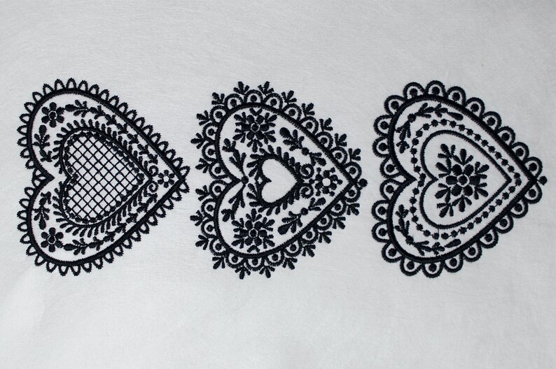 Filigree Hearts Machine Embroidery Design Valentine Heart - Etsy
