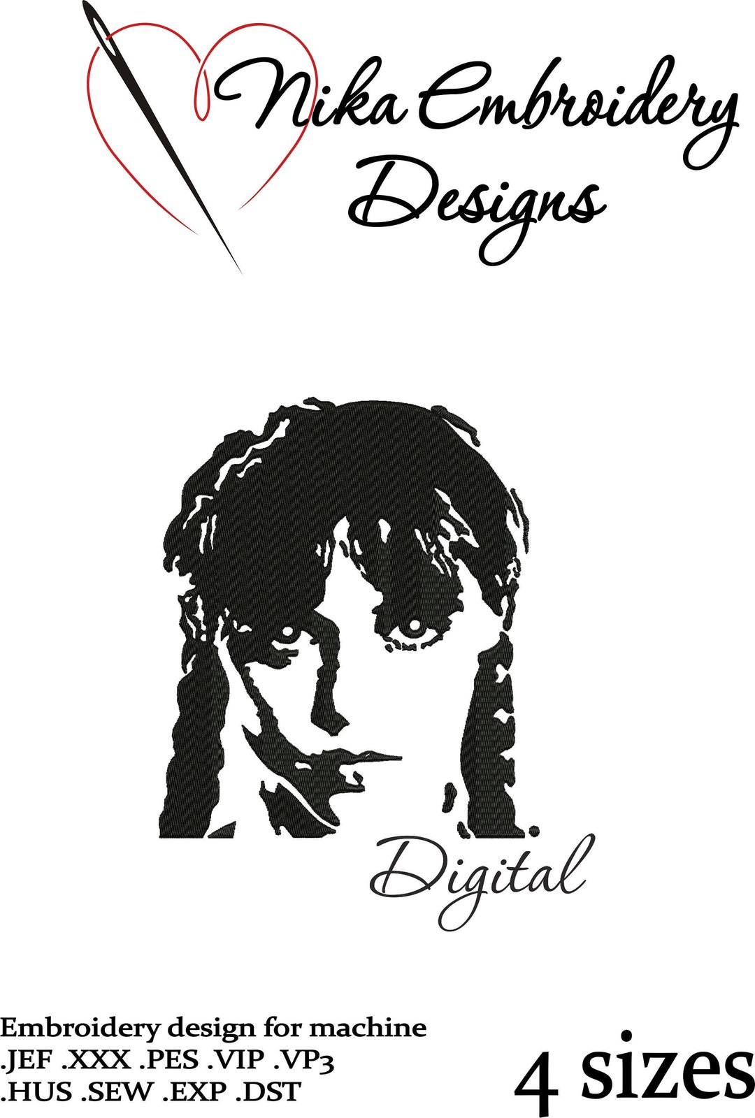 Machine Embroidery Design Wednesday Addams - Etsy UK