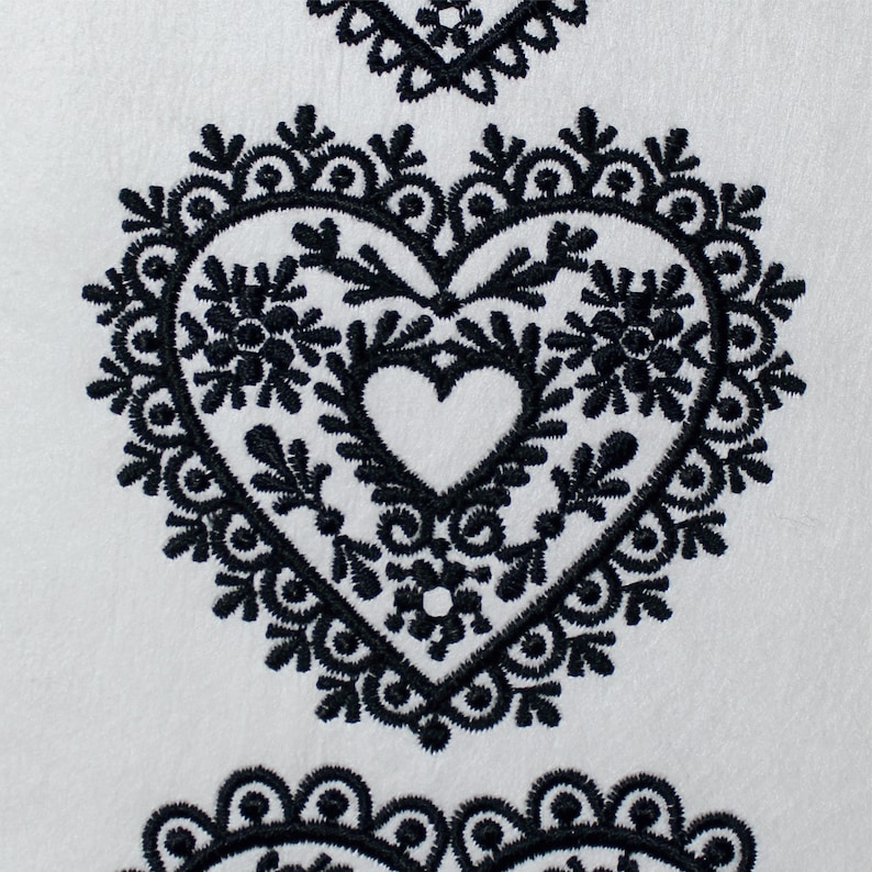 Filigree Hearts Machine Embroidery Design Valentine Heart - Etsy