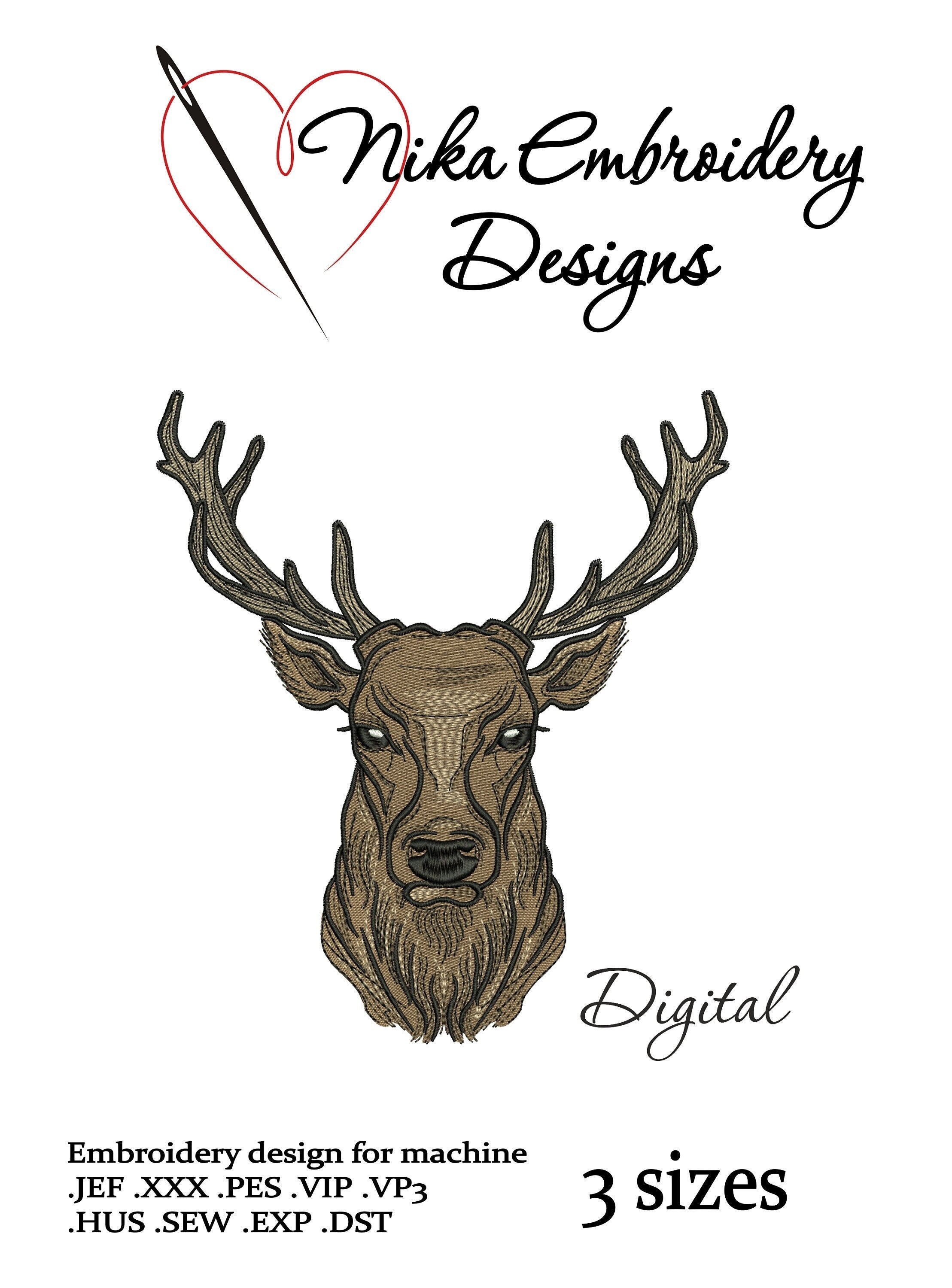 Deer Machine Embroidery Design - Etsy